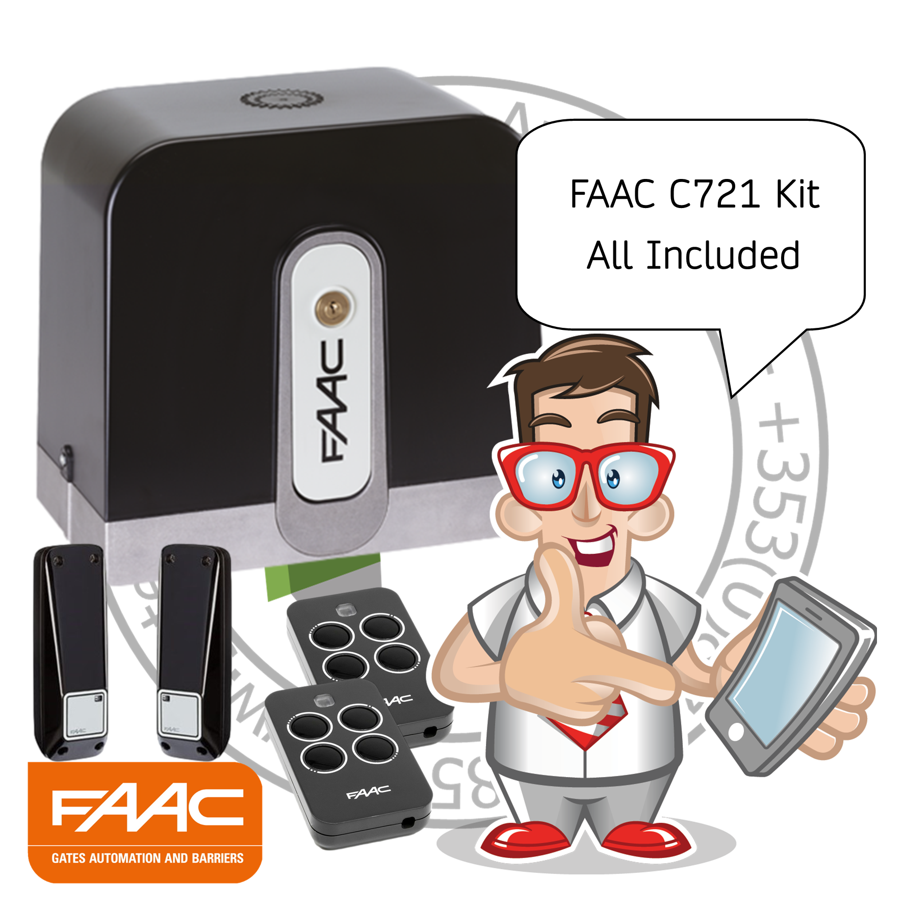 FAAC C720/C721 24V SLIDING GATE KIT – gatekits.ie